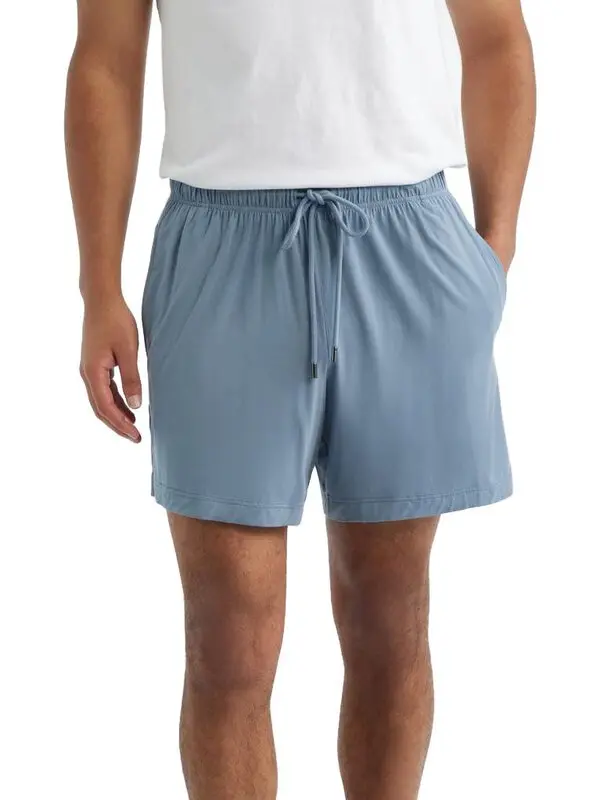 Daniel Buchler Modal Blend Pajama Shorts - Air Force Blue Stripe