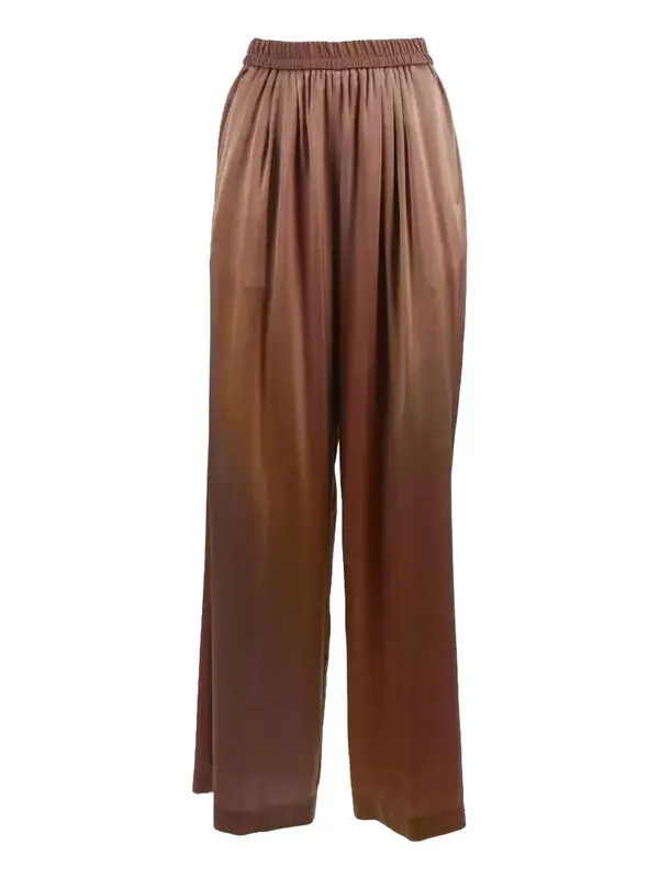 FORTE_FORTE Satin Elasticated Trousers - Brown