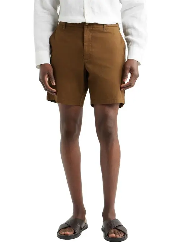 Nordstrom Stretch Cotton Chino Shorts - Brown Desert