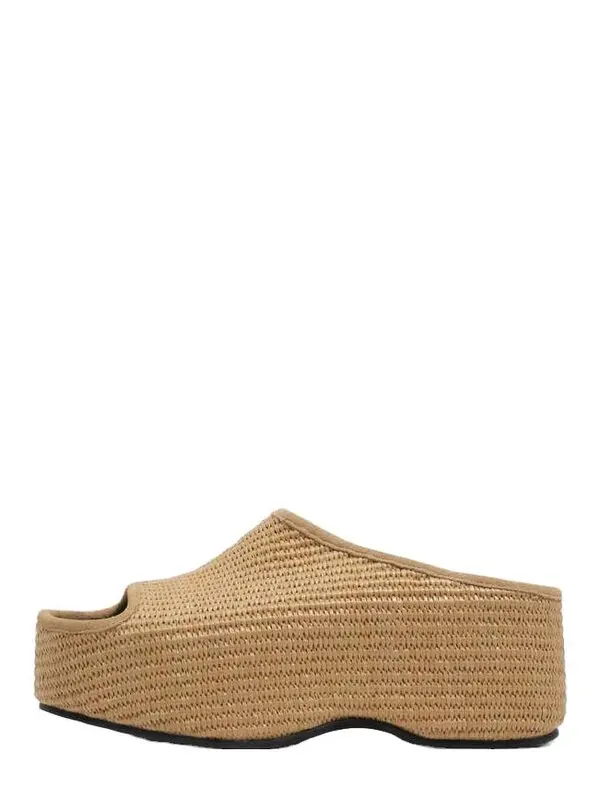 Bimba Y Lola Raffia Platform Sandals - Natural
