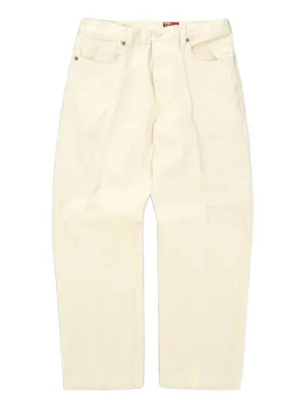 FORTELA Japanese Selvedge Five-pocket High-waist Bull Denim Pants - Ecru