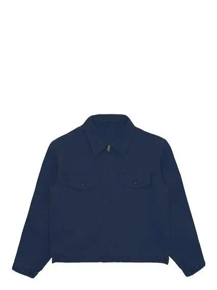 FORTELA Albert Linen Jacket With Zip Up And Patch Pockets - Blue