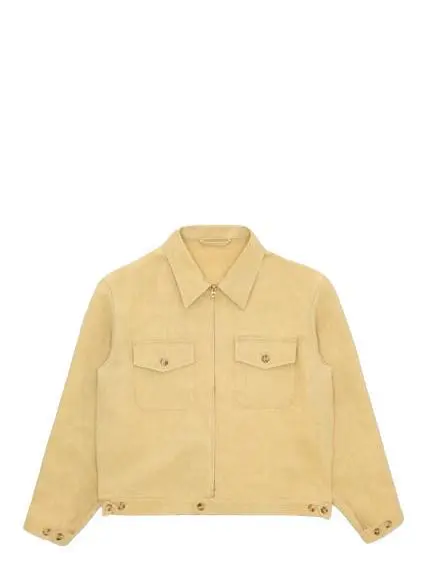 FORTELA Albert Linen Jacket With Zip Up And Patch Pockets - Camel