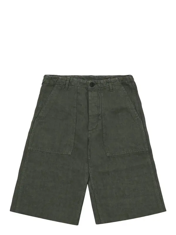 FORTELA Simone Fatigue Linen Shorts - Military Green