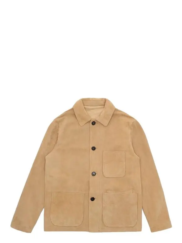 FORTELA Suede Leather Chore Jacket - Beige