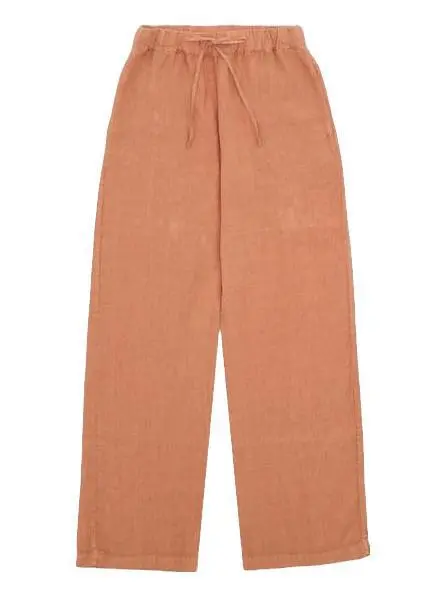 FORTELA Jaleh Linen Drawstring Wide-leg Pants - Light Orange