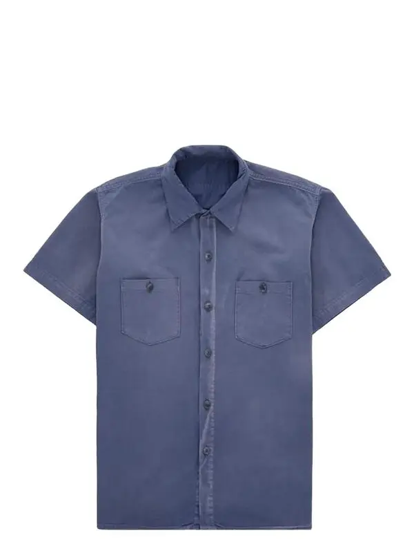 FORTELA Jackson Short-sleeve Cotton Shirt - Blue
