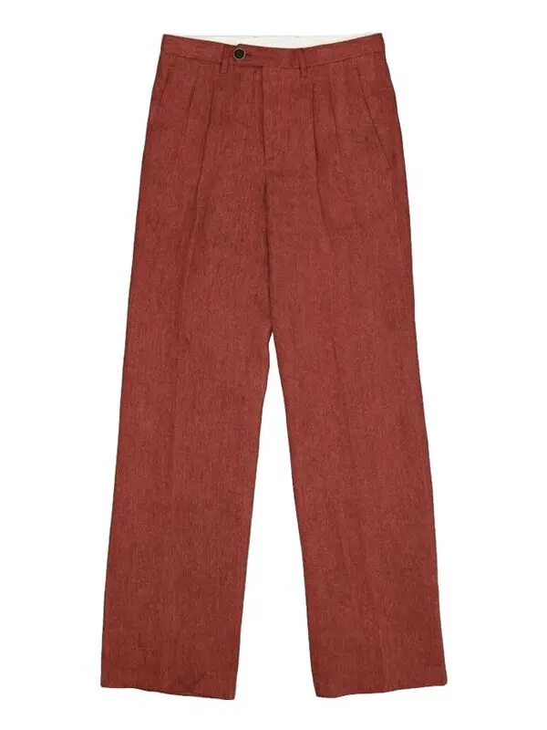 FORTELA Justine Classic Linen Pants - Burgundy