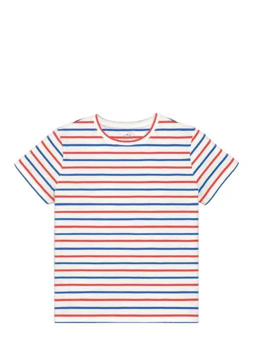 PRIMARY Fit Stripe Easy Tee - Blueberry Strawberry Stripe
