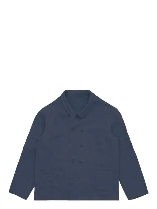 FORTELA Garçon Double-breasted Linen Jacket - Blue