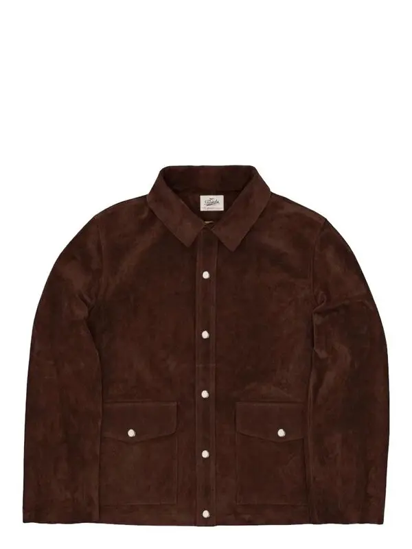 FORTELA Suede Leather Jacket - Dark Brown