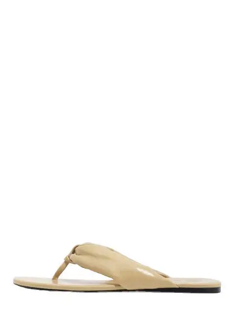 Bimba Y Lola Tubular Leather Flat Sandals - Ochre