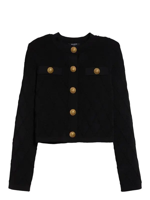Balmain Milano Stitch Cardigan - 0pa Black