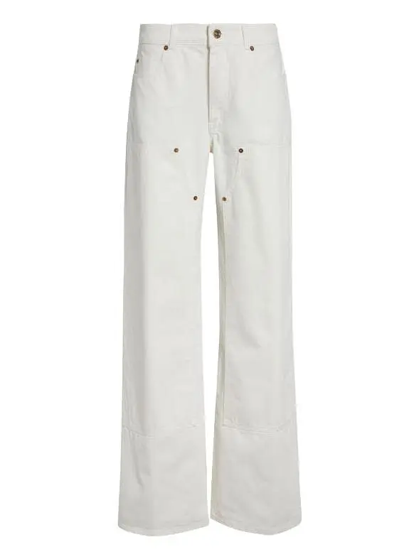 Balmain Loose Fit Wide Leg Jeans - 0fc Off White