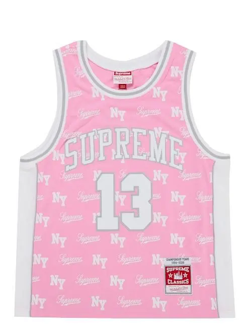 Supreme Mitchell & Ness Monogram Basketball Jersey - Pink