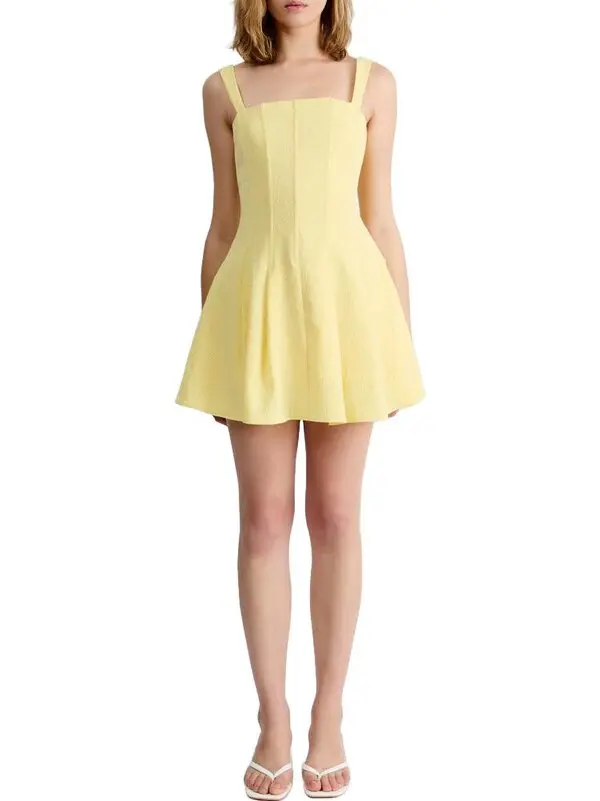EXTRO & VERT Zoe Textured Seam Mini Dress - Yellow
