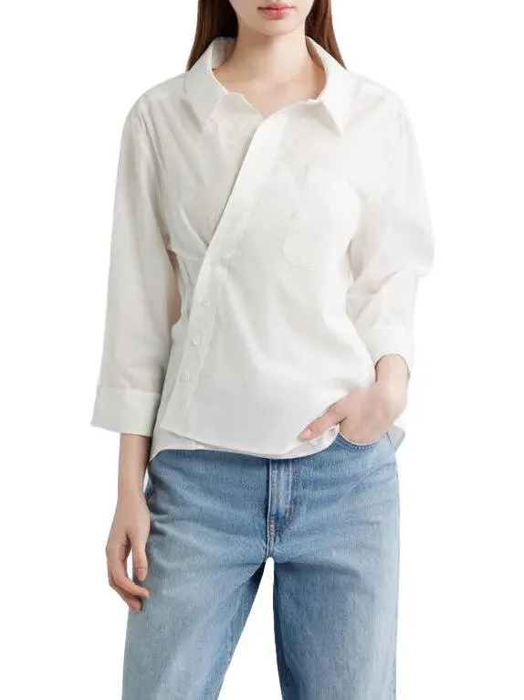 CISSA Asymmetrical Wrap Top - White