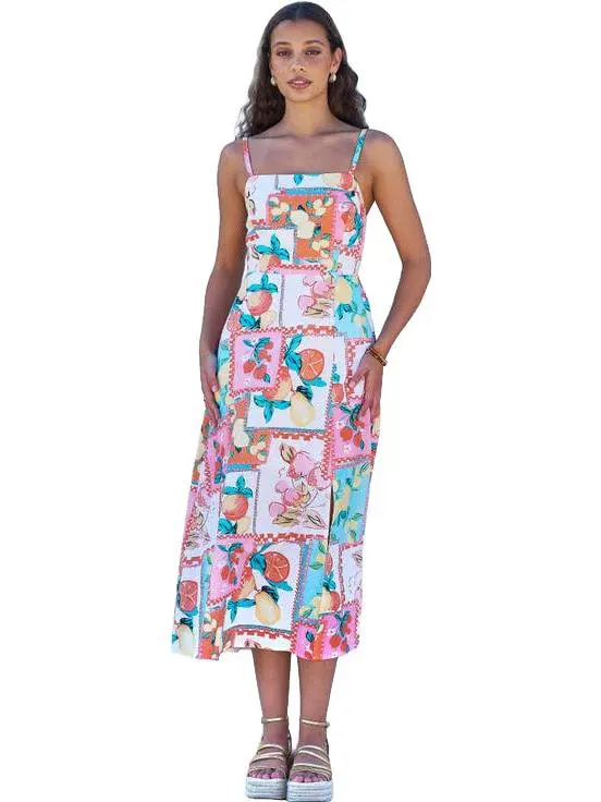 YUMI Printed Midi Sun Dress - Multi