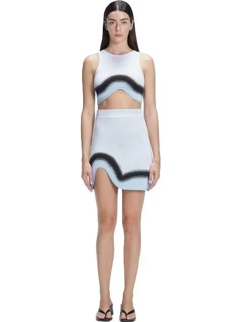 MOEVA Lydia Asymmetrical Mini Skirt - White