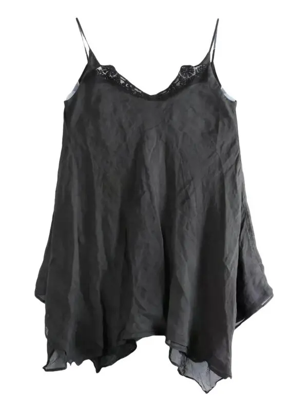 MARC LE BIHAN Lace Trim Handkerchief Hem Camisole - Black