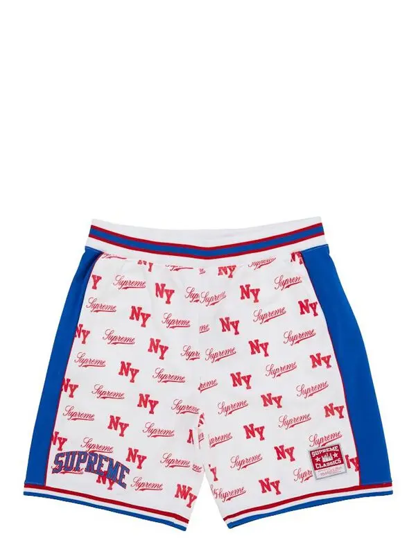 Supreme Mitchell & Ness Monogram Basketball Shorts - White
