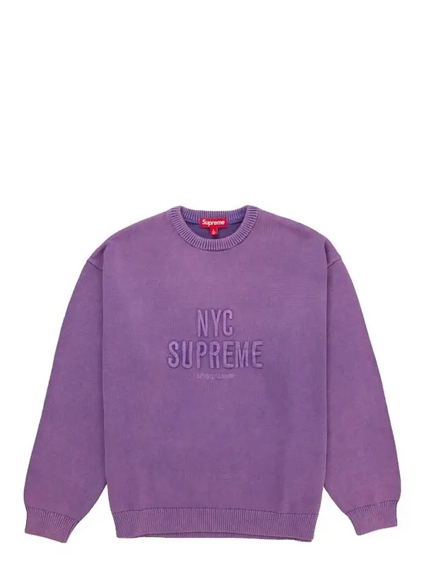 Supreme Overdyed Raised Sweater - Purple