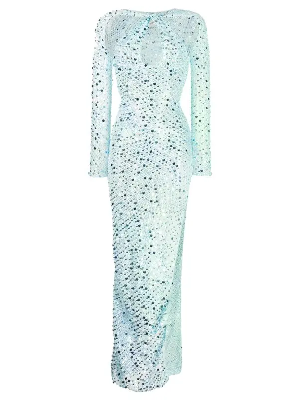 Coperni Sequin-embellished Maxi Dress - Blue