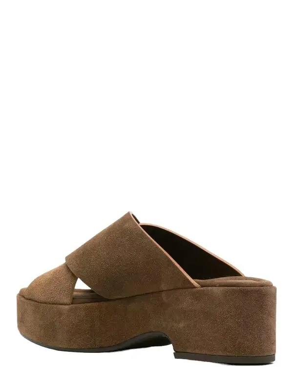CURIOSITÈ Criss-cross Platform Sandals - Brown