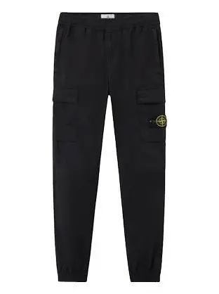 Stone Island Supima Cotton Twill Stretch Cargo Pants - Black