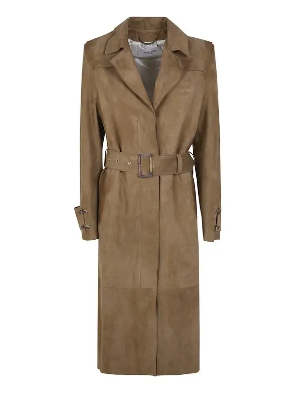 GOLDEN GOOSE Journey W`s Peggy" Suede Trench Coat - Brown