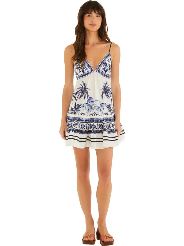 Farm Rio Off-white Wonderful City Organic Cotton Mini Dress - Wonderful City Off-white