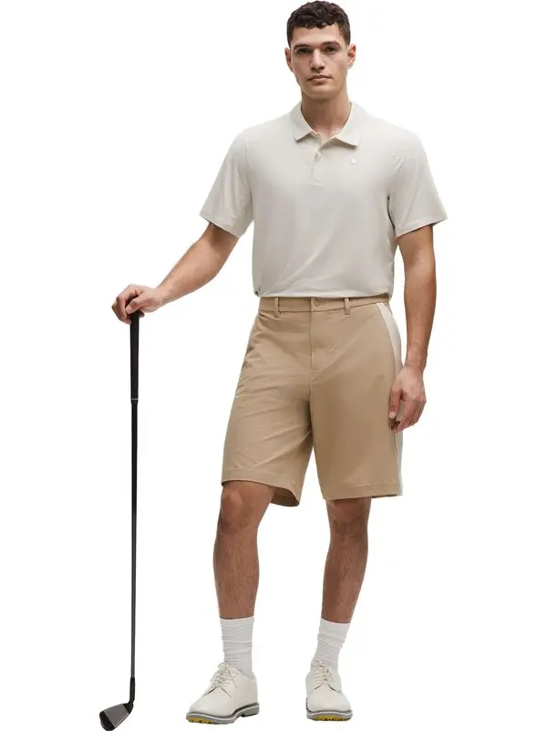 Lululemon Relaxed-fit Water-repellent Golf Shorts - Wacky Khaki/light Ivory