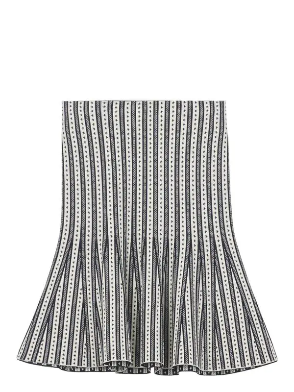 Alexander McQueen Striped Knit Mini Skirt - Ivory/navy