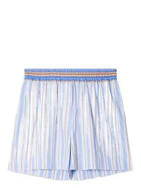 Paul Smith Striped Cotton Shorts - Blue