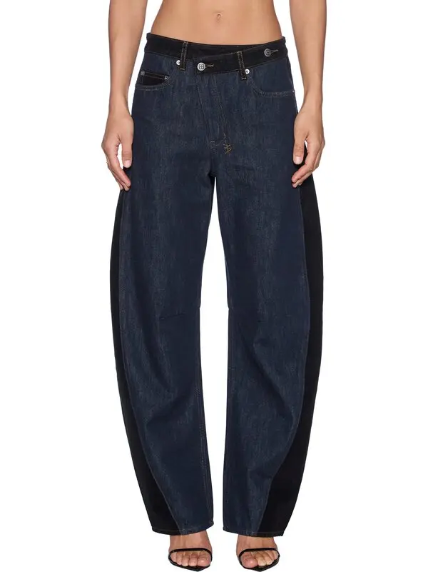 Ksubi Barrel Jean Vixen Spliced Relaxed Fit, Mid-rise Denim - Black
