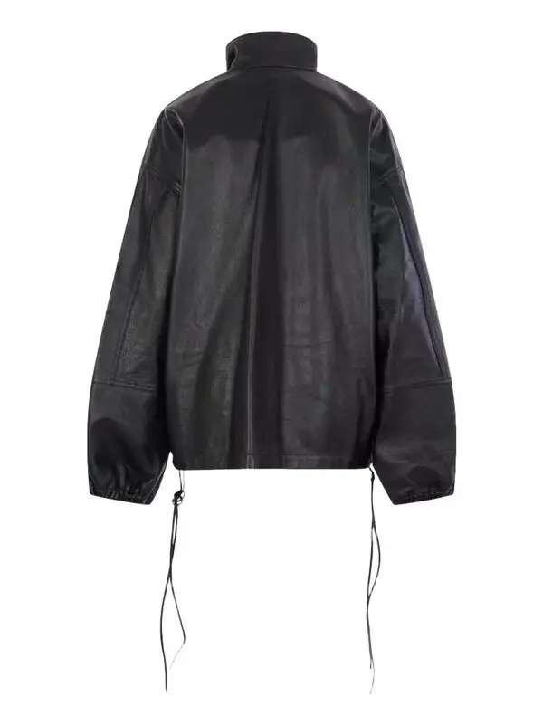 Balenciaga Lace-up Leather Jacket - Black