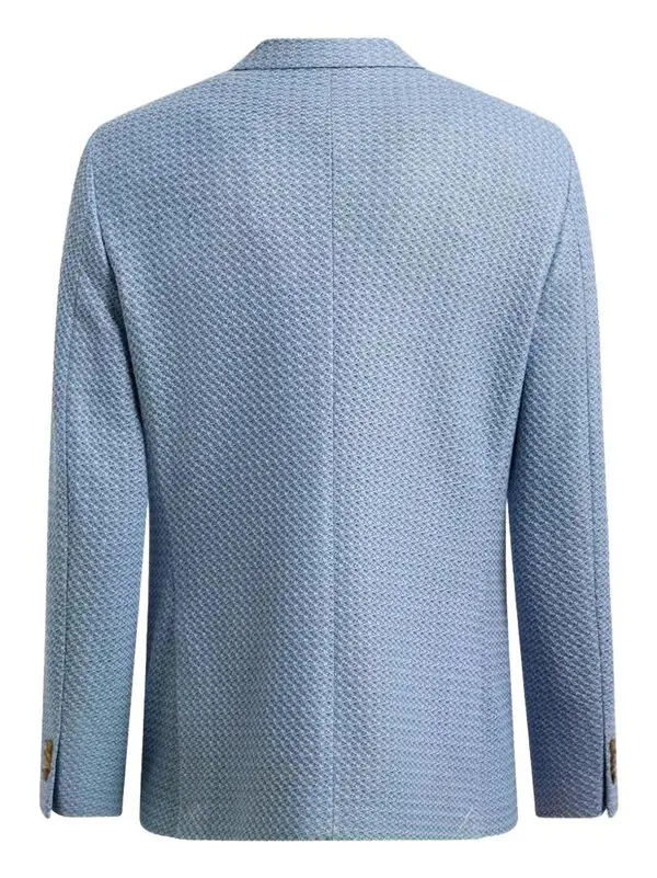 Etro Single-breasted Micro-pattern Cotton Blazer - Blue