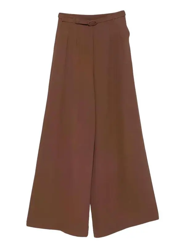 Imperial Belted Wide-leg Palazzo Pants - Brown