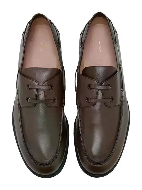 THE ROW Almond-toe Boat Shoes - Brown
