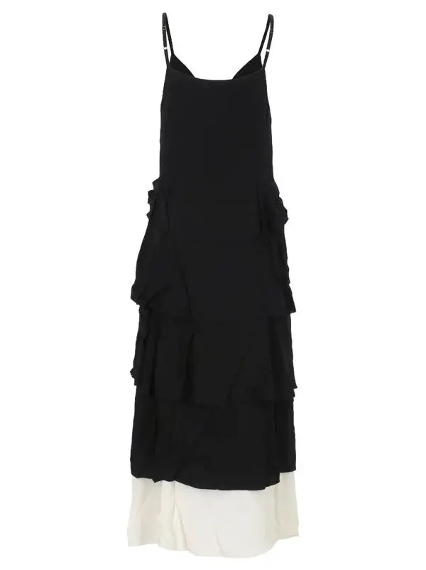Fiorucci Midi Tiered Ruffled Dress - Black