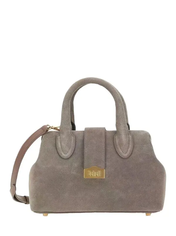 SCHELL Logo Plaque Suede-effect Tote Bag - Grey
