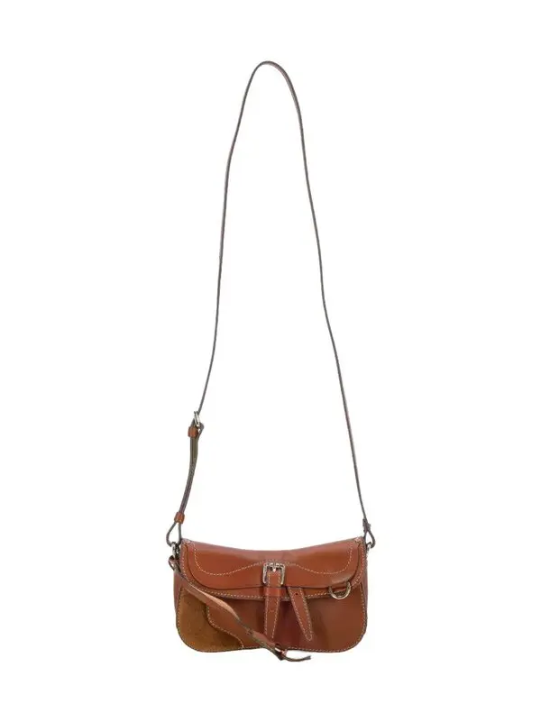 BOLDRINI Bolduini Contrast Stitch Buckle-fastening Cross Body Bag - Brown