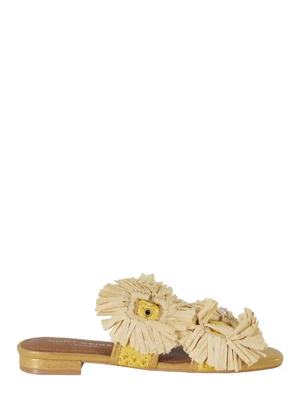 Kurt Geiger Raffia Embellished Heeled Sandals - Yellow