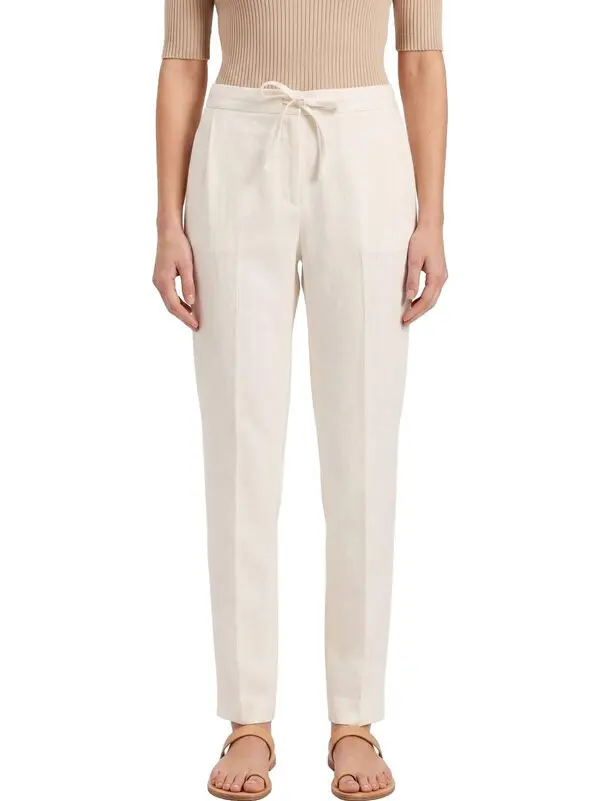 Fabiana Filippi Cream Drawstring Trousers - White