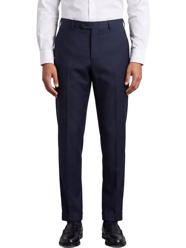 Incotex Slim Fit Tailored Trousers In Pure Virgin Wool - Blue