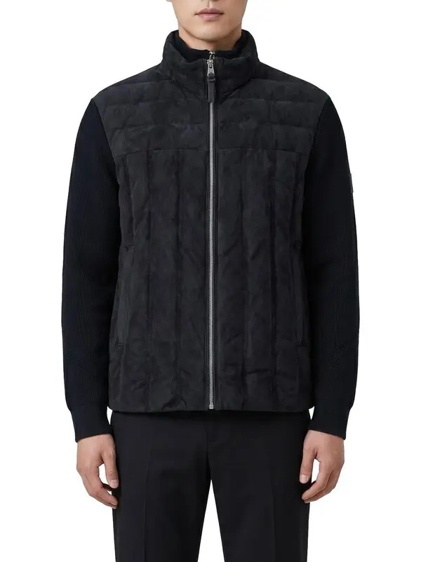 Mackage Quilted Jacket With Contrasting Sleeves - Blue