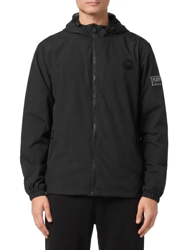 PLEIN SPORT Zip-up Hooded Jacket - Black