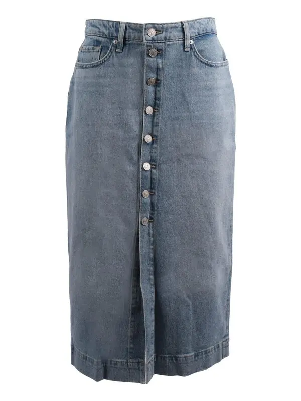 7 For All Mankind Amber Midi Skirt - Blu
