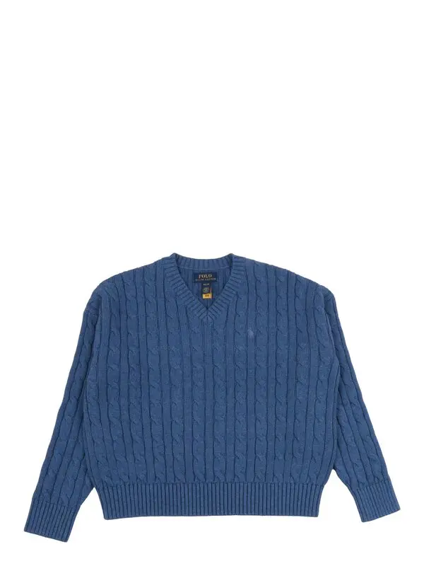 Polo Ralph Lauren Cable Knit V-neck Pullover Sweater - Other, With A Wall Thickness