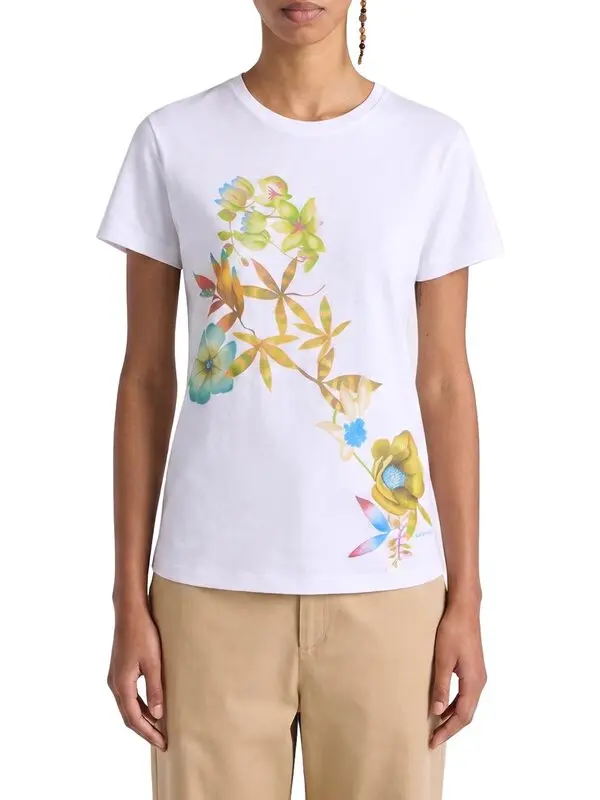 Momoni Floral Cotton T-shirt - Green